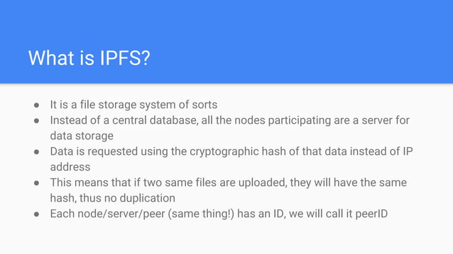 Distributed Storage with IPFS and Python! | PPT