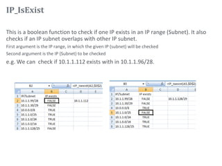 Excel Based IP Functions | PPTX | Computer Networking | Computing