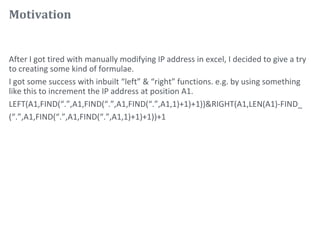 Excel Based IP Functions | PPTX | Computer Networking | Computing