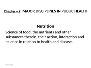 Introduction to public health ch:7..... | PPTX