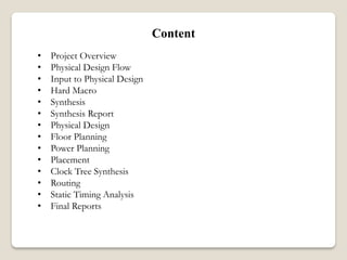 Final Project – RISC V Hard Macros Integration Technology Node: 32nm | PDF