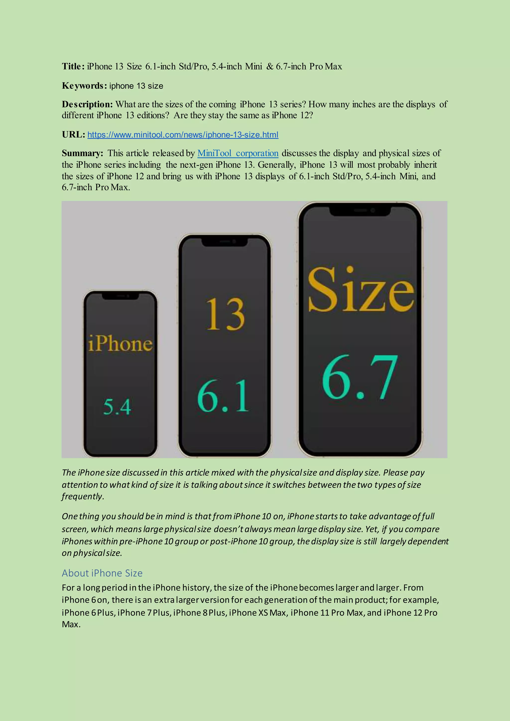 iphone 13 size | PDF