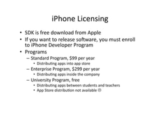 iPhone University Developer Program | PDF