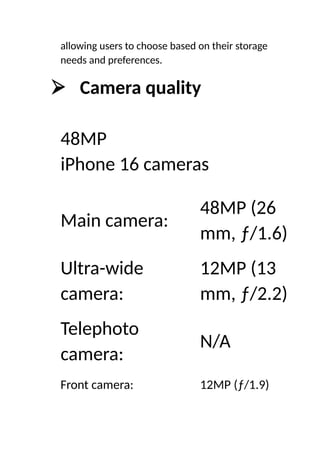 iPhone 16 what all variants and updates | DOCX