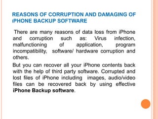 iPhone Backup Utility | PPTX