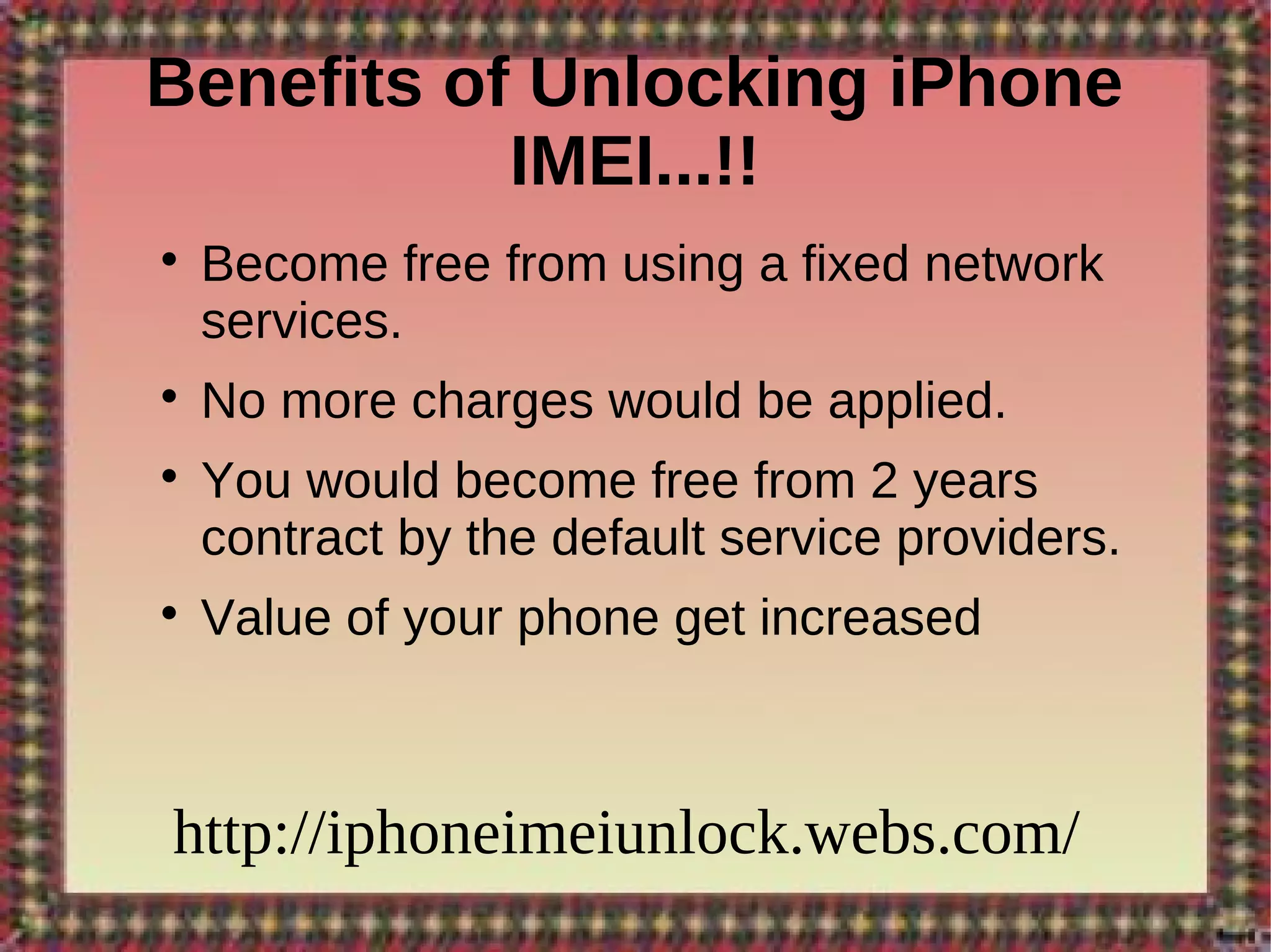 iPhone IMEI Unlock- Way To Live Independently With Your iPhone! | PDF