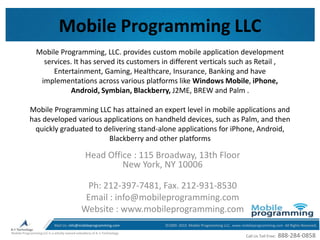 Mobile Programming LLC sample Case Studies | PPTX