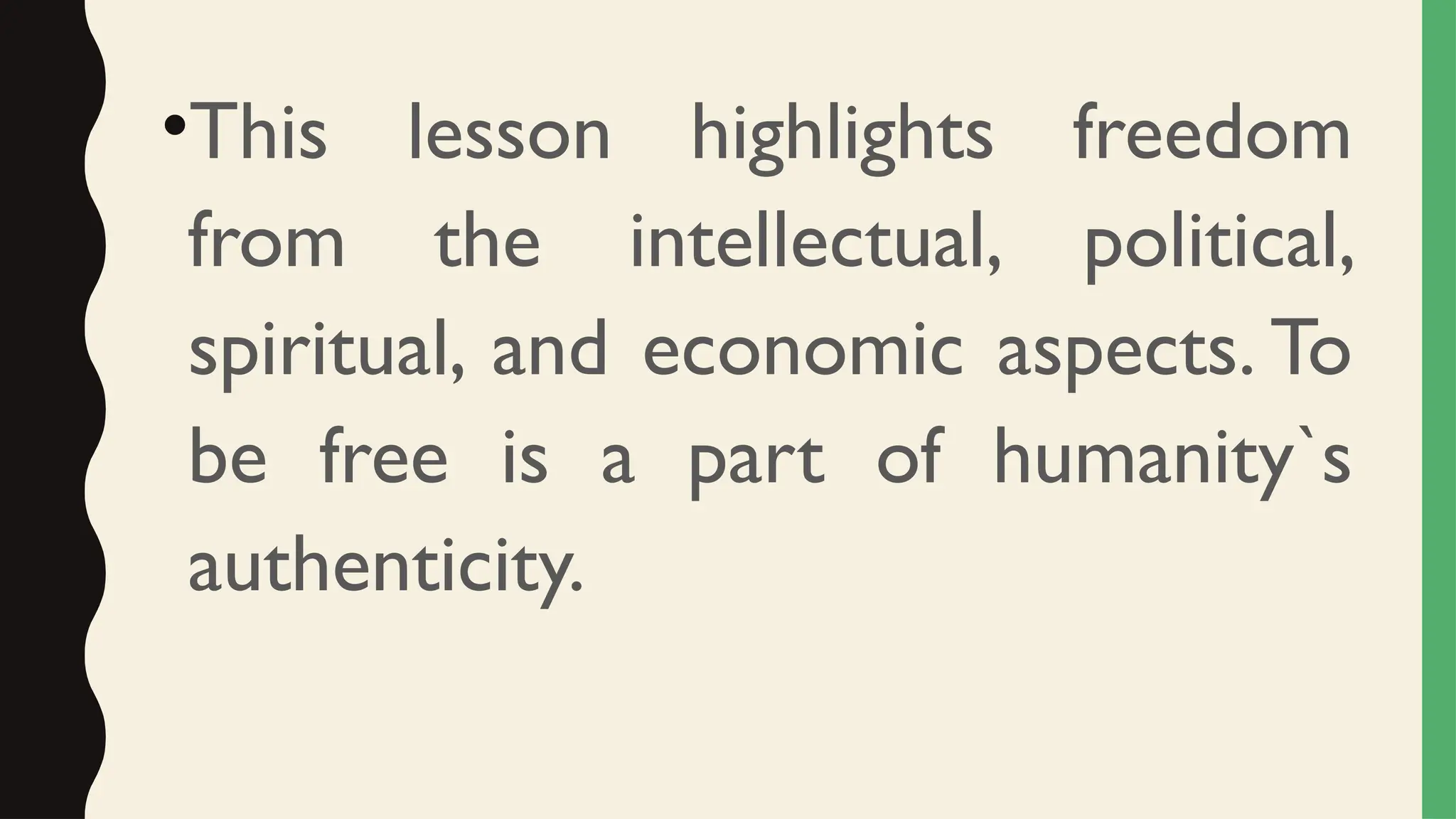 Freedom of human person (lesson 5 dicussion) | PPTX