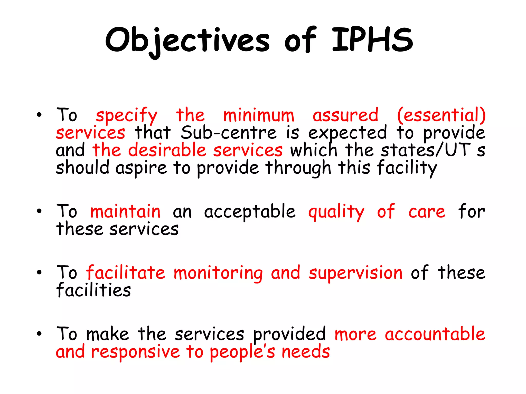 Iphs for subcentre | PDF