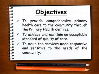 Iphs standards for primary health centre | PPTX