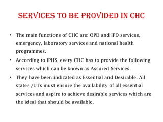 IPHS STANDARDS FOR CHC.pptx -Community Health Nursing | PPTX