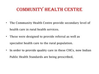 IPHS STANDARDS FOR CHC.pptx -Community Health Nursing | PPTX