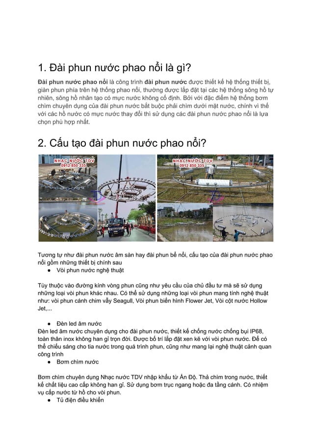 ĐàI phun nước phao nổi - Floating fountain | PDF