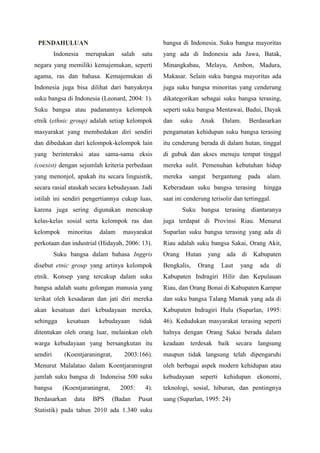 suku pedalaman talang mamak | PDF