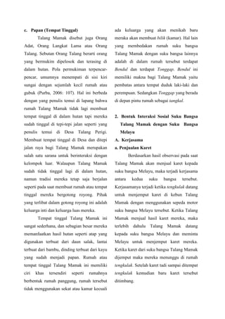 suku pedalaman talang mamak | PDF