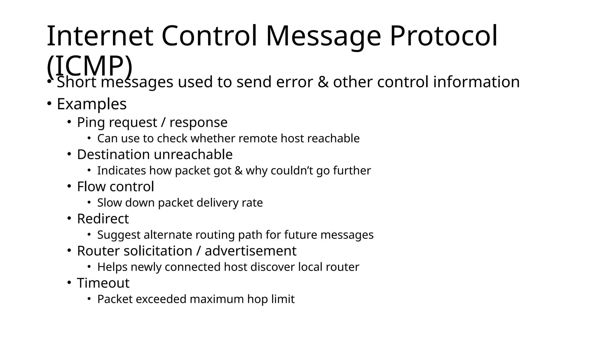 IP datagram structure, ICMP,DHCP, NAT Introduction | PPT