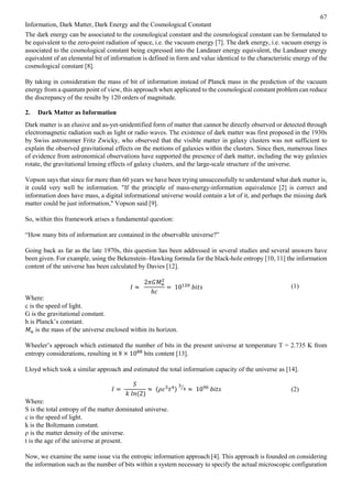 Informational Nature of Dark Matter and Dark Energy and the ...
