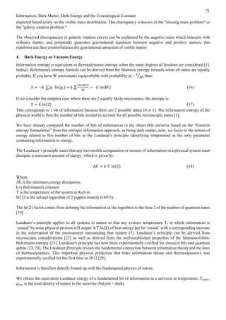Informational Nature of Dark Matter and Dark Energy and the Cosmological Constant | PDF