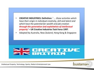 INTELLECTUAL PROPERTY IN CREATIVE INDUSTRIES: AN OVERVIEW | PPTX
