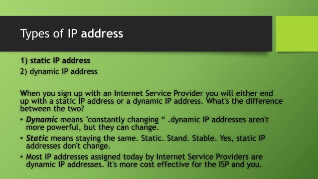 Introduction to IP address concept - Computer Networking | PPT