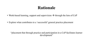 Experiential Learning through the lens of Communities of Practice (CoP) theory | PPT