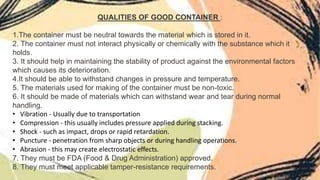Legal and official requirement of container, packaging | PPTX