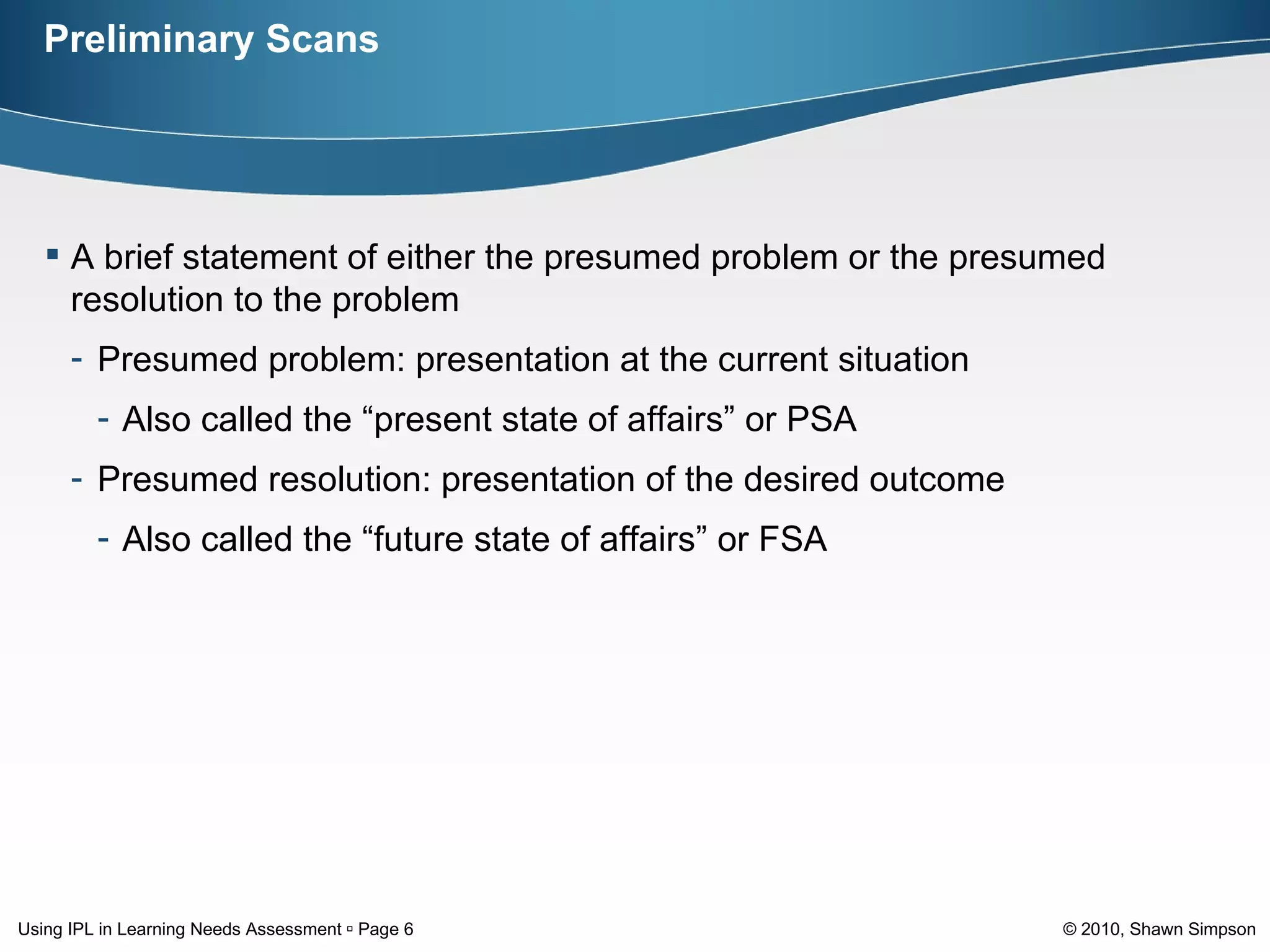 Using IPL in Learning Needs Assessment | PPT | Education