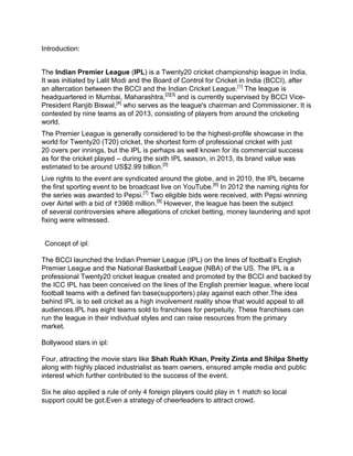 INDIAN PREMIER LEAGUE(IPL) | DOCX