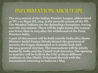 Indian Premier League | PPTX