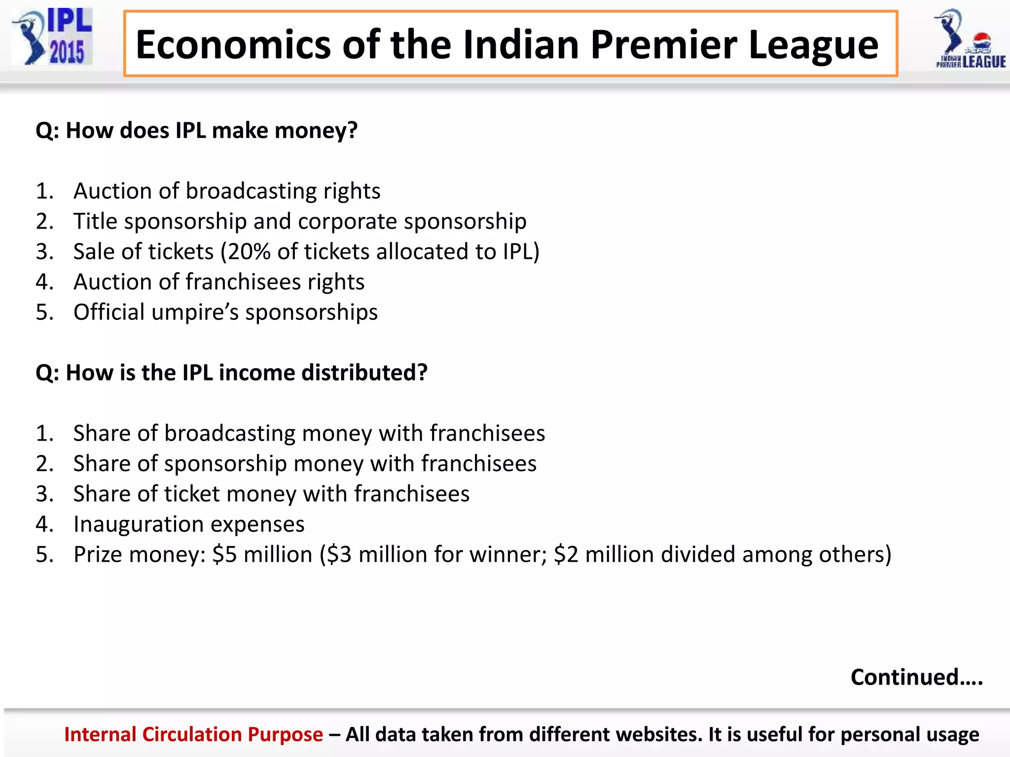 IPL - Business Model | PPTX