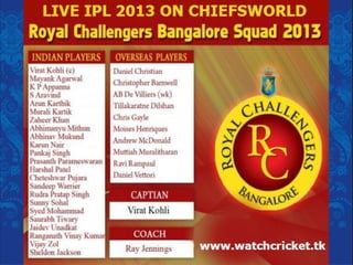 Ipl 2013 teams and fixtures | PPT