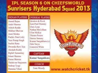 Ipl 2013 teams and fixtures | PPT