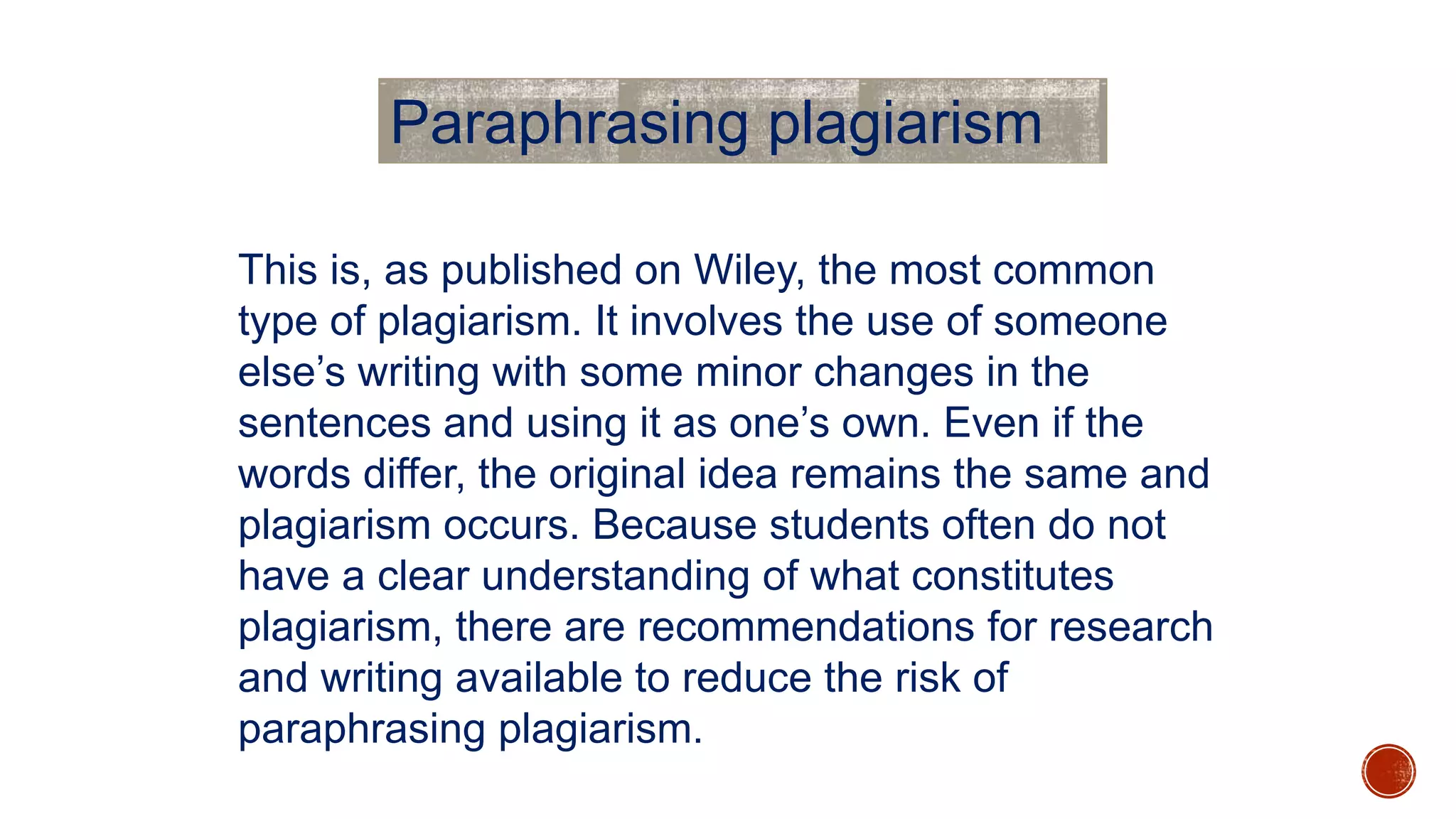 I 'plagiarism and its types' | PPTX