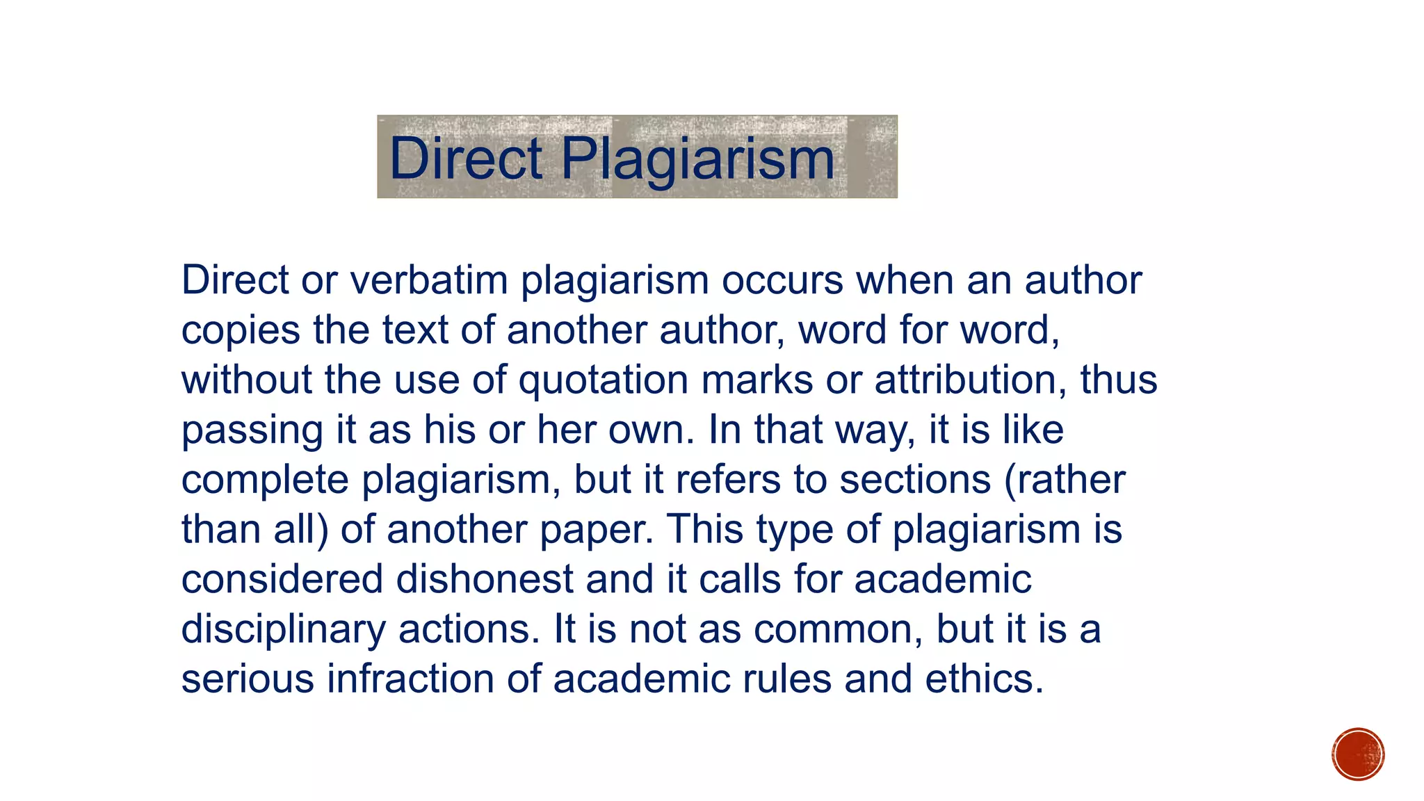 I 'plagiarism and its types' | PPTX