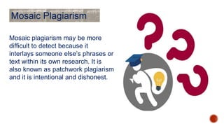 I 'plagiarism and its types' | PPT