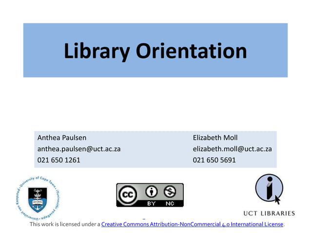 Law Library Orientation at UCT for Masters | PPTX