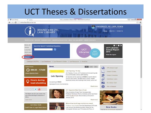 Law Library Orientation at UCT for Masters | PPTX