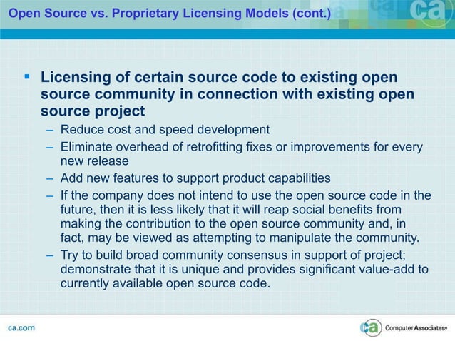 Outbound Licensing Strategies: Is Open Source the Right Model for Your Company? | PPT ...