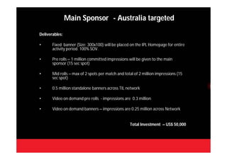 Indian Premier League (IPL) Digital rights sales deck | PDF