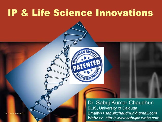Intellectual property & Life Science Innovations | PPT
