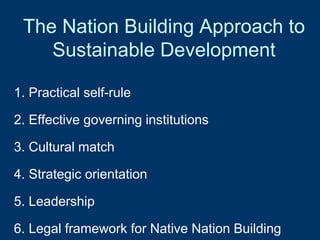 NNI Executive Education for Tribal Leaders “The Legal Framework for ...