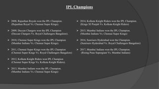 Indian Premier league | PPTX