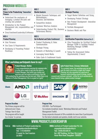 Product Management Professional workshop brochure | PDF