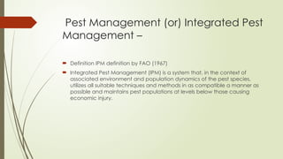 IPM.pptx integrated pest management in entomology | PPTX