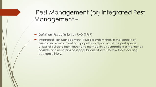 IPM.pptx integrated pest management in entomology | PPTX