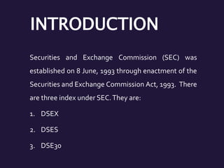 Introduction of Stock market. (Bangladesh) | PPTX