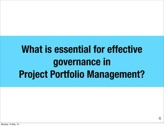 Effective GOVERNANCE in Project Portfolio Management | PDF