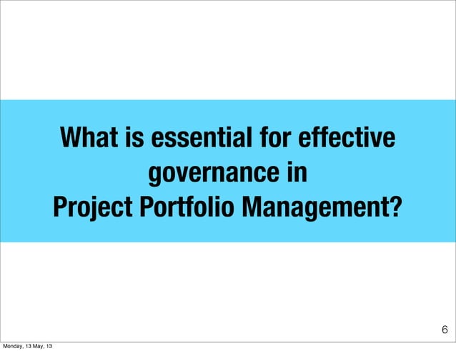 Effective GOVERNANCE in Project Portfolio Management | PDF