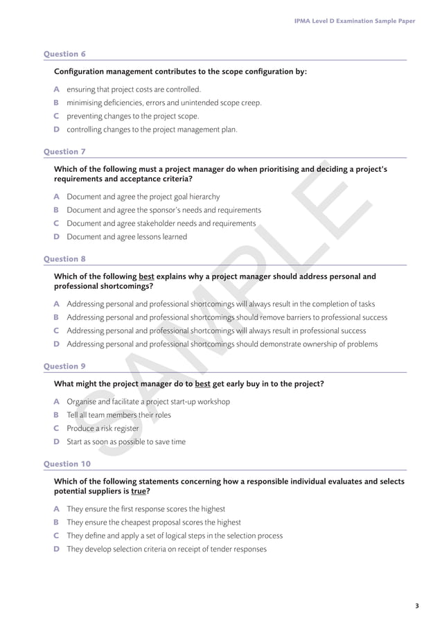 ipma-level-d-mcq-sample-paper.pdf | Educational Assessment | Education