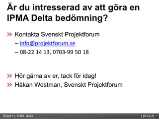 Projektverktygsdagen 2013 - Lyft din organisation med en IPMA Delta ...